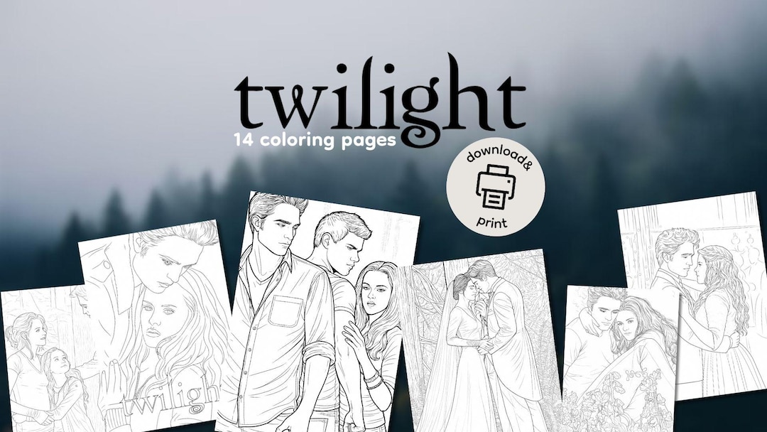 Twilight Coloring Book Pages | Fantasy Vampire Printable | Edward ...