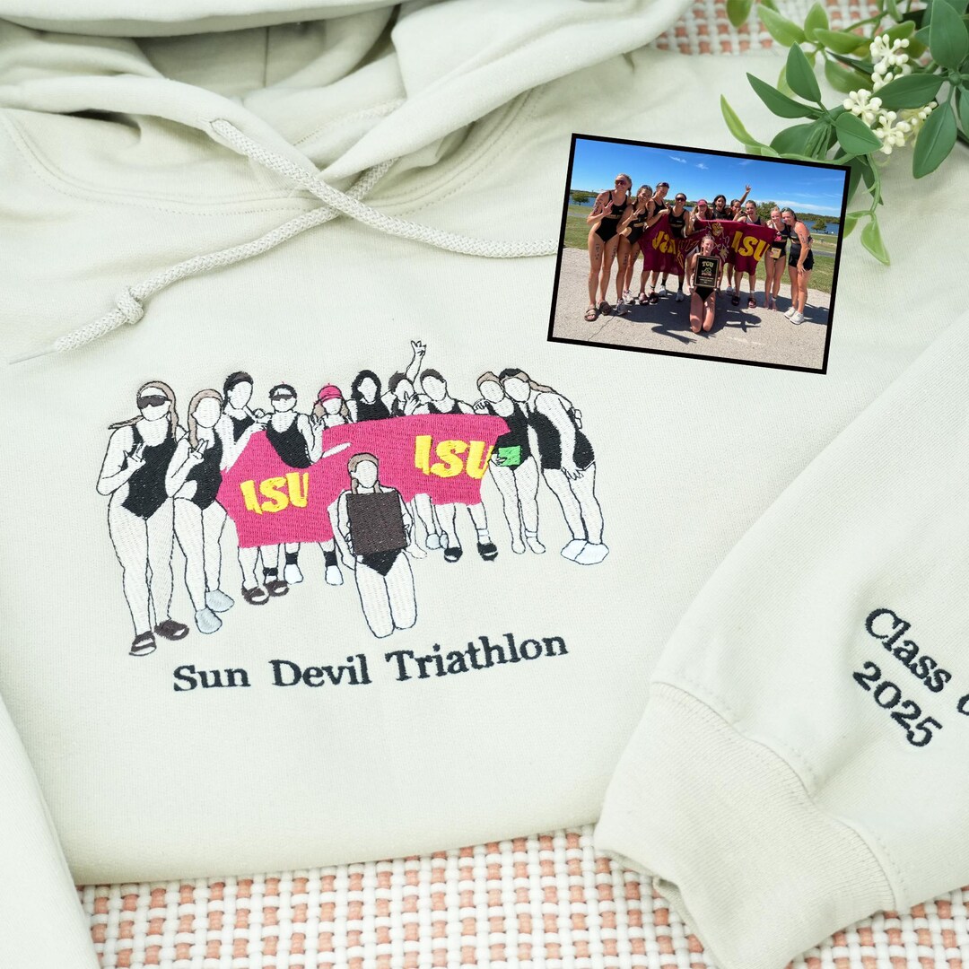 Personalized Embroidered Group Photo Hoodie | Custom Faceless Portrait ...