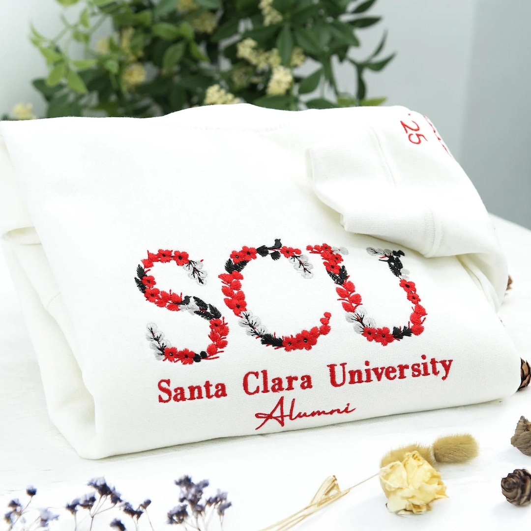 Custom Embroidered Floral College Letter Sweatshirt | College Spirit ...
