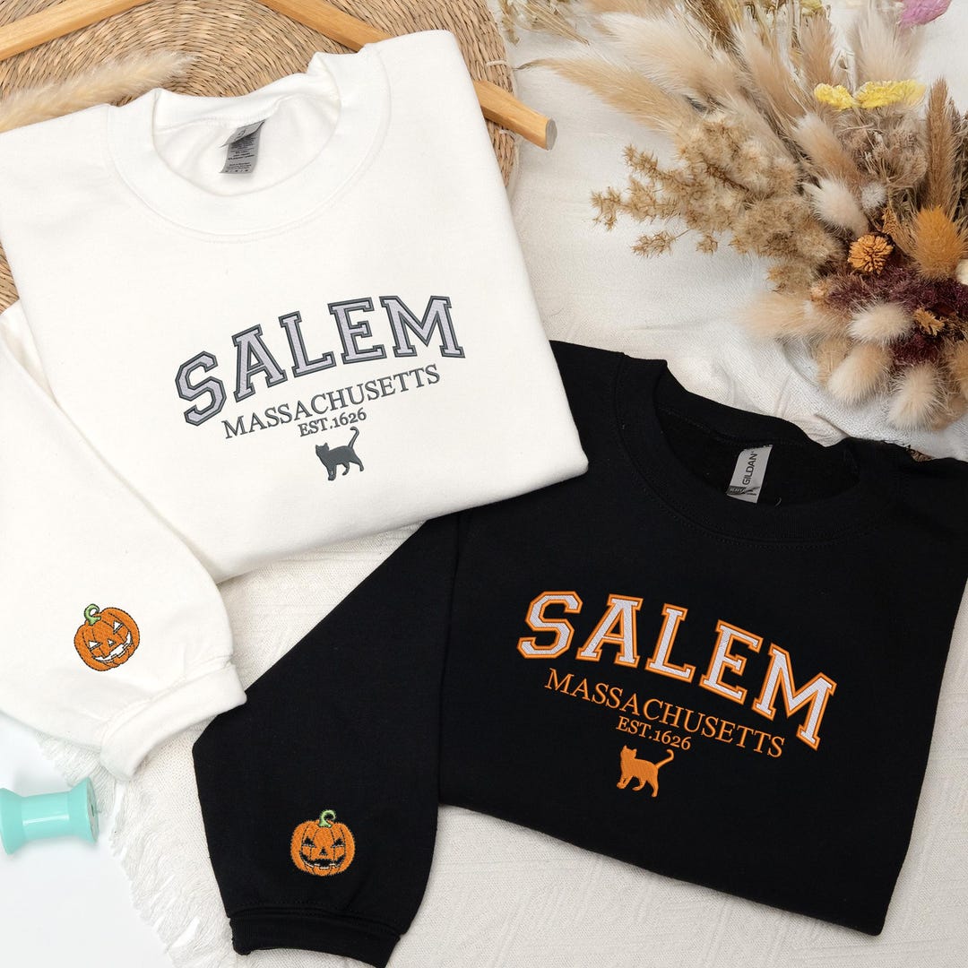 Embroidered Salem Massachusetts Matching Sweatshirts for Besties ...