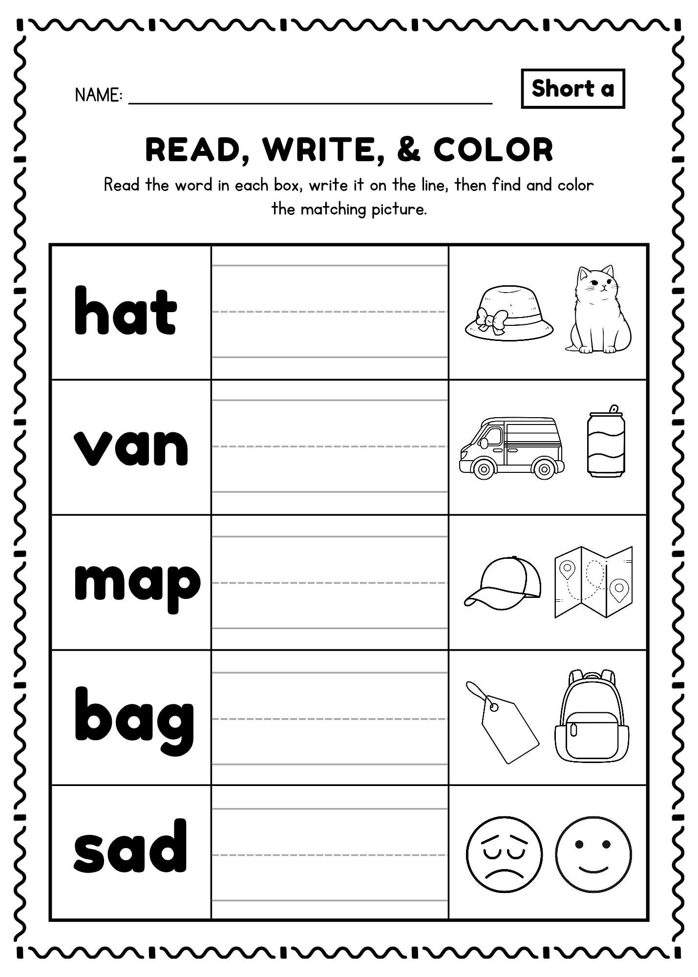 CVC Words Phonics Practice | Short Vowel Worksheet Bundle | 7 Printable ...