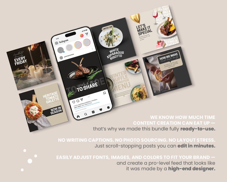 Restaurant Instagram Templates | 150 Canva Designs for Food, Cafes ...