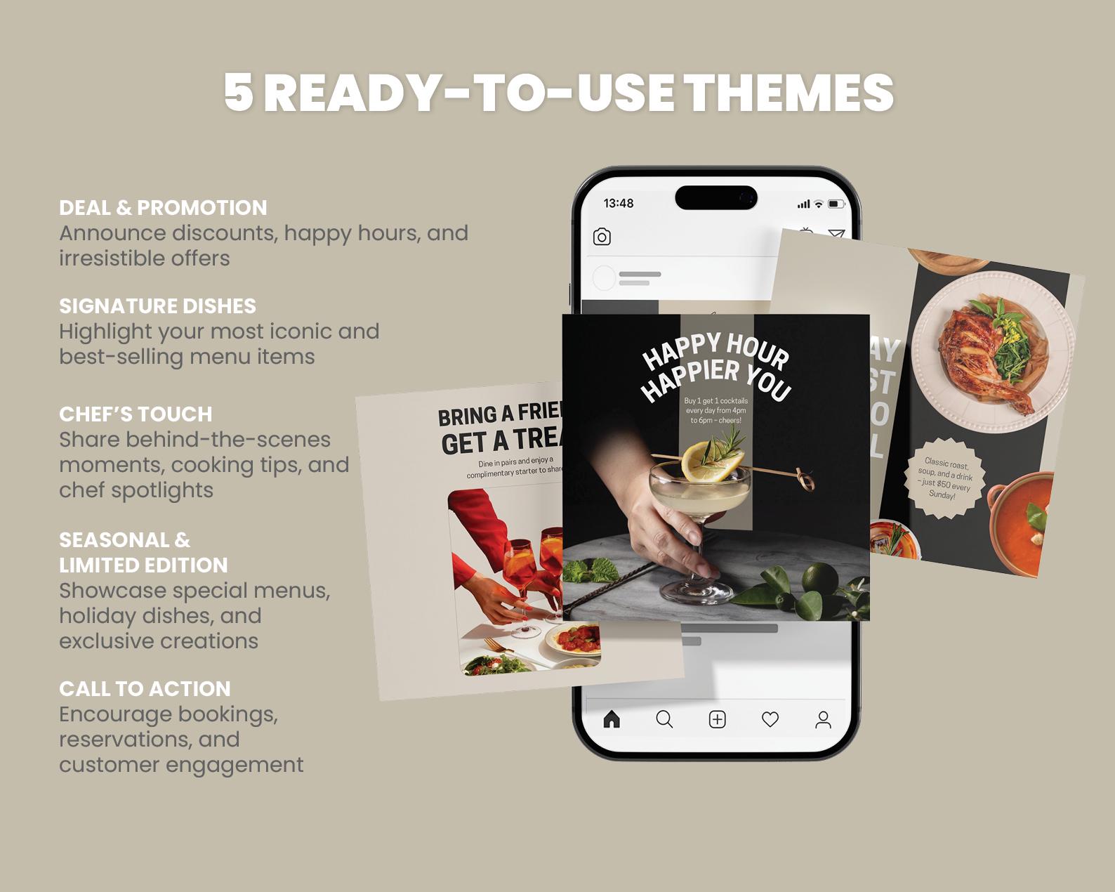 Restaurant Instagram Templates | 150 Canva Designs for Food, Cafes ...