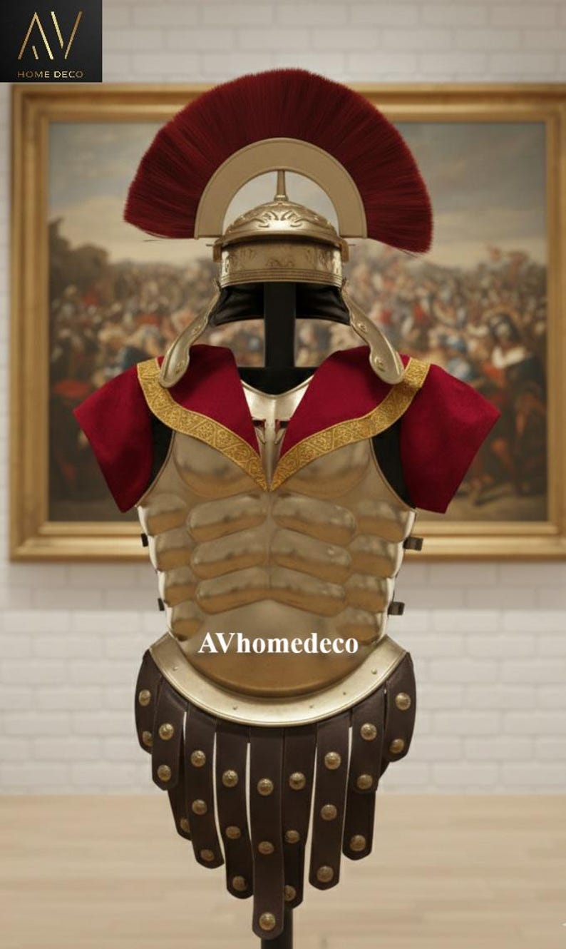 Roman Greek Muscle Armor Wearable Muscle Plate Cuirass - Plumed Helmet ...