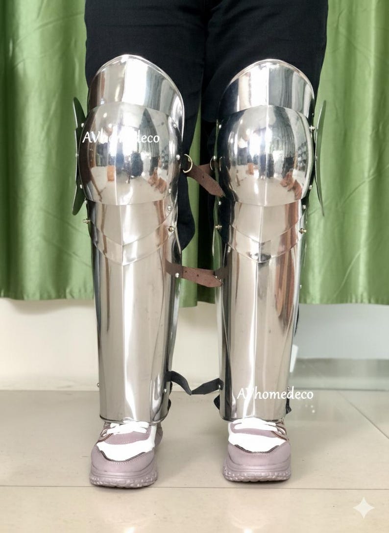 Medieval Leg Armor Graeves - Articulated Greaves Leg Guard- Halloween ...