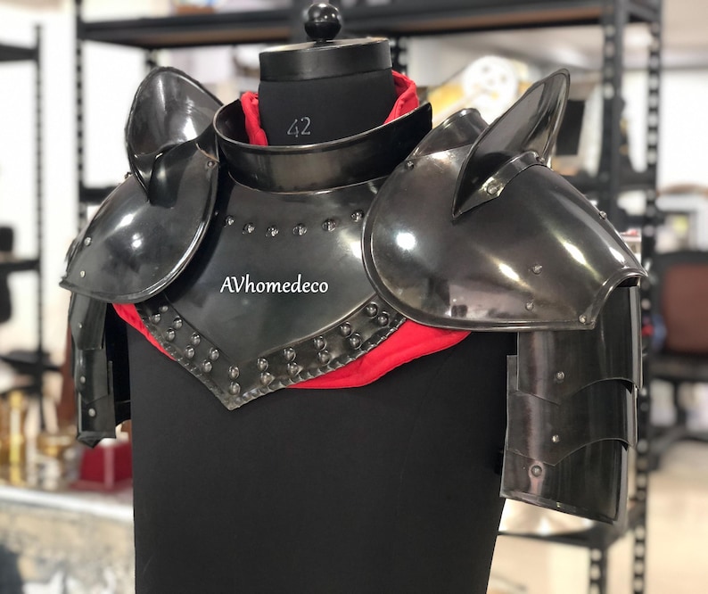 Medieval Shoulder Guard Wearable Pauldron With Steel Handmade Neck ...