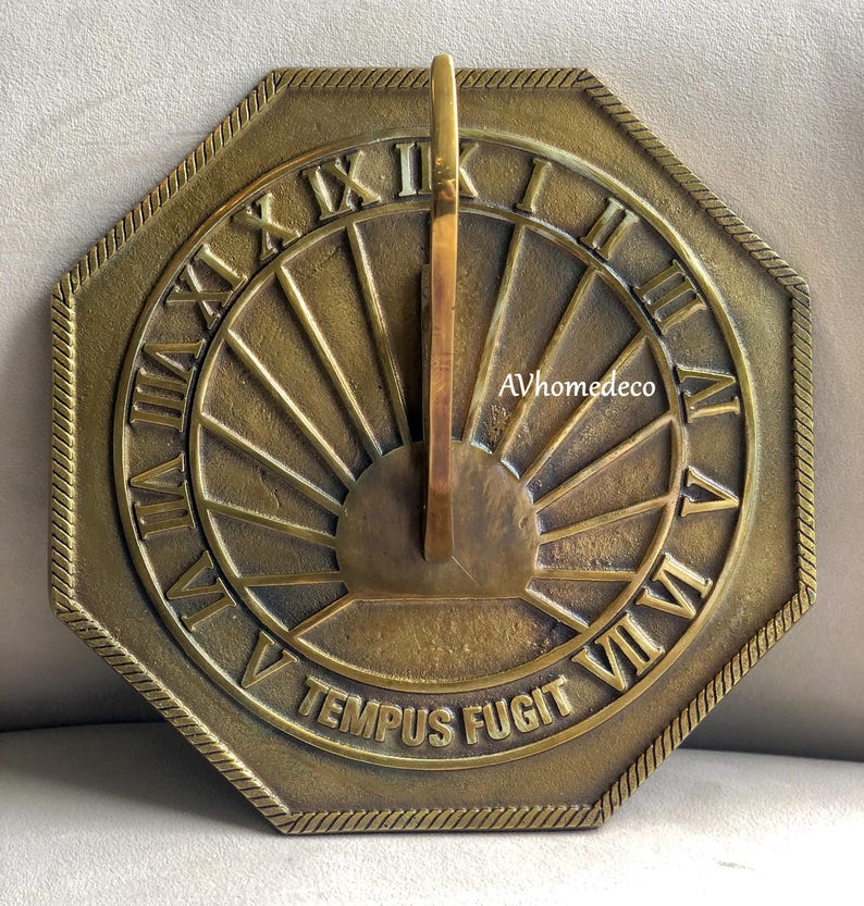 Brass Garden Sundial Home & Garden, Decor Octagonal Outdoor Sundial ...
