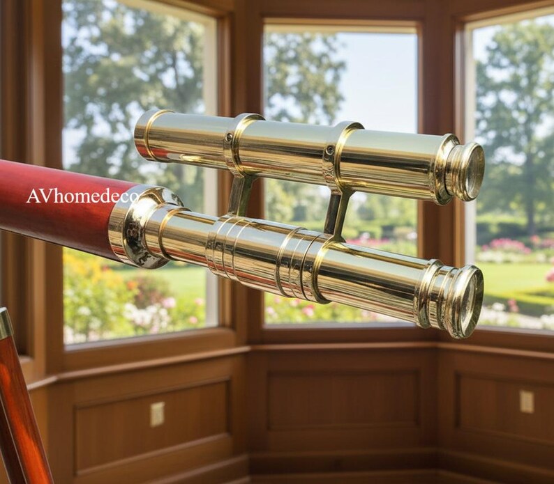 Nautical Floor Standing Solid Brass/leather Griffith Astro Telescope 64 ...