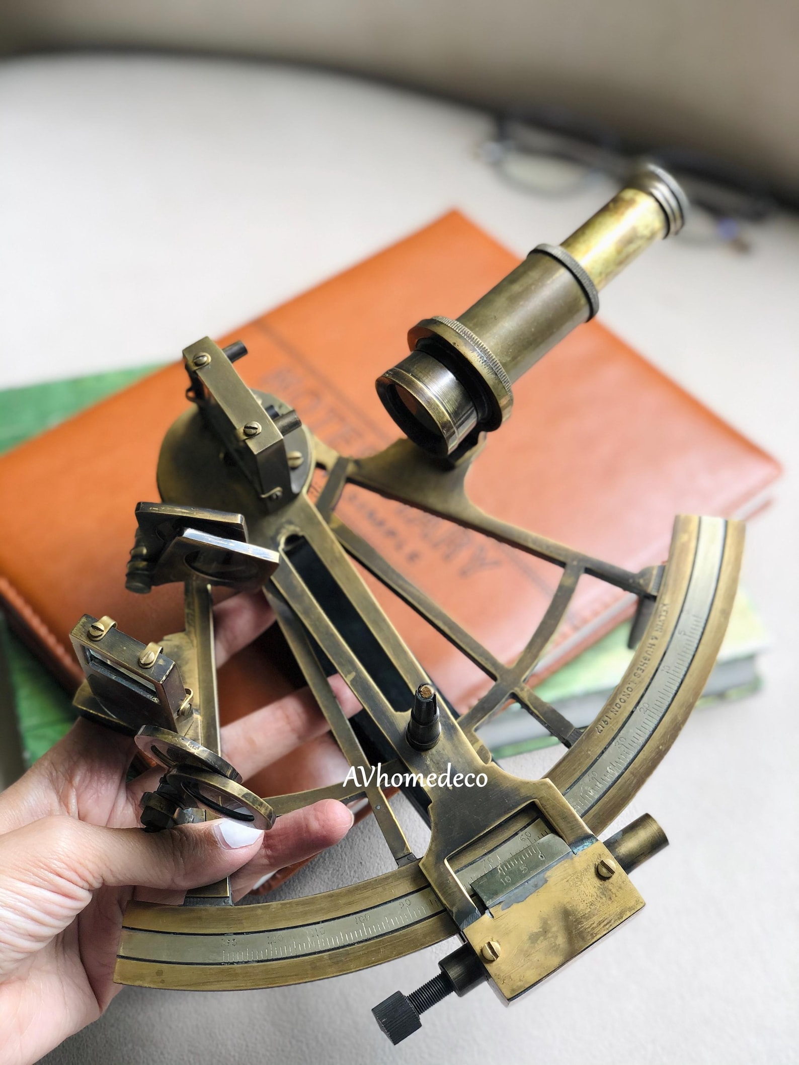 Antique German Sextant Marine Sea Collectible Working Captain's Brass ...