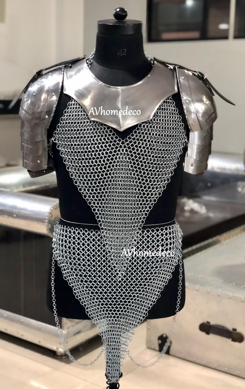 Women's Chainmail Top Perfect for Cosplay, Fantasy Halloween Party ...