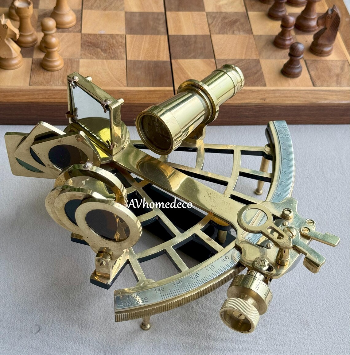 Handmade Brass Nautical Sextant - Marine Captain Sextant Astrolabe Ship ...