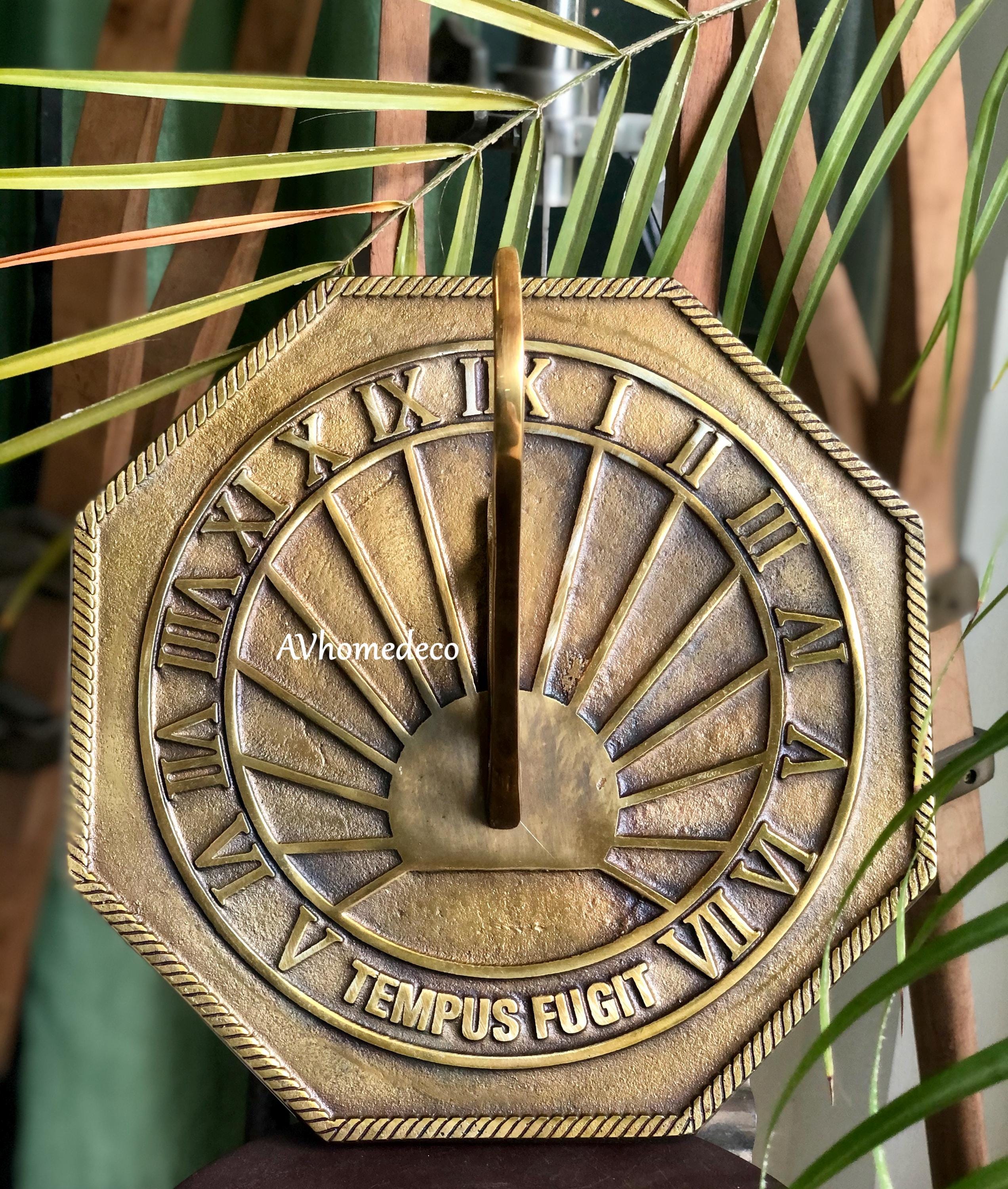 Brass Garden Sundial Home & Garden, Decor Octagonal Outdoor Sundial ...