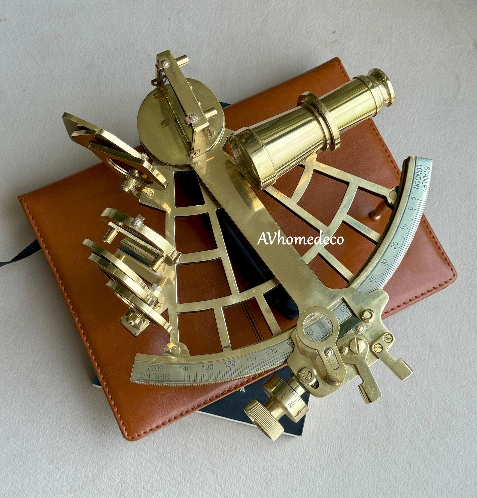 Handmade Brass Nautical Sextant - Marine Captain Sextant Astrolabe Ship ...