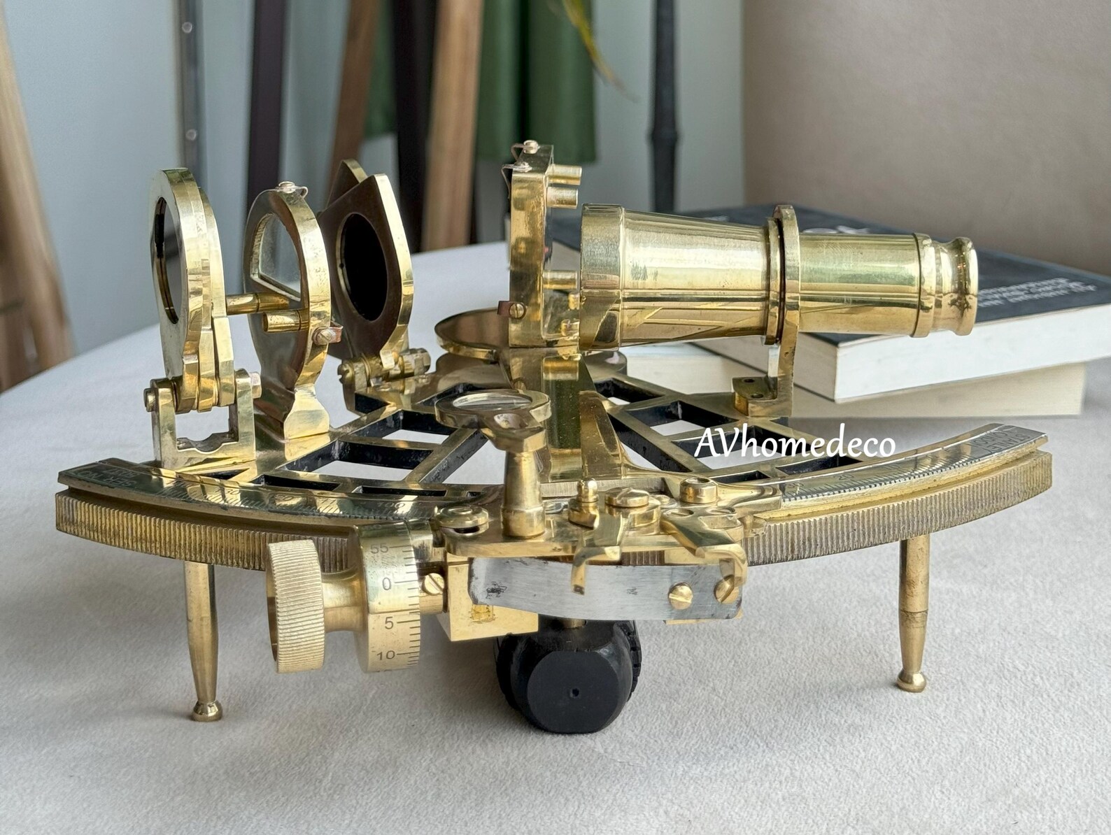 Handmade Brass Nautical Sextant - Marine Captain Sextant Astrolabe Ship ...