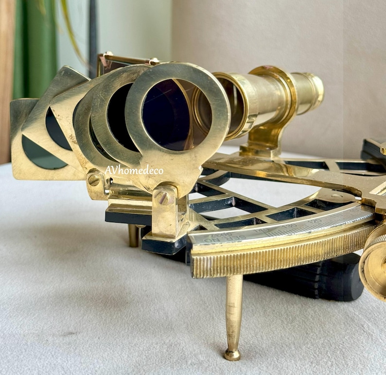 Handmade Brass Nautical Sextant - Marine Captain Sextant Astrolabe Ship ...
