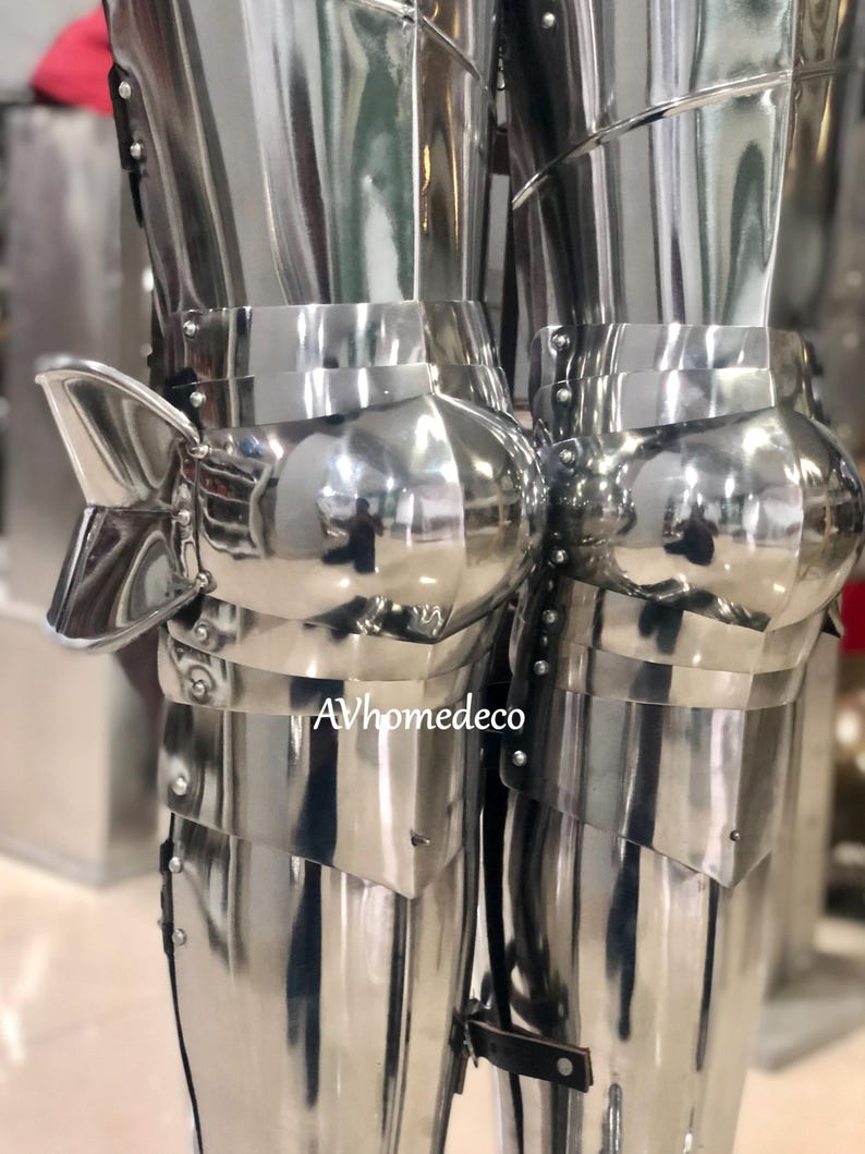 Medieval Knight Leg Armour Set - Steel Leg Protection Costume for LARP ...