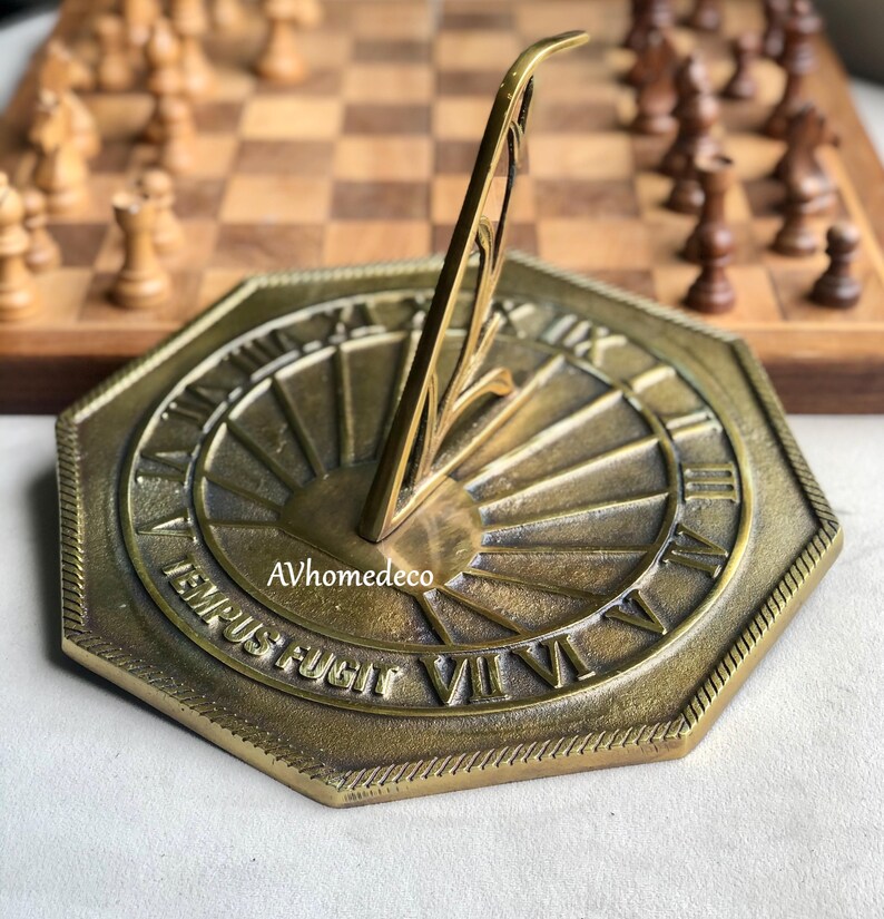 Brass Garden Sundial Home & Garden, Decor Octagonal Outdoor Sundial ...
