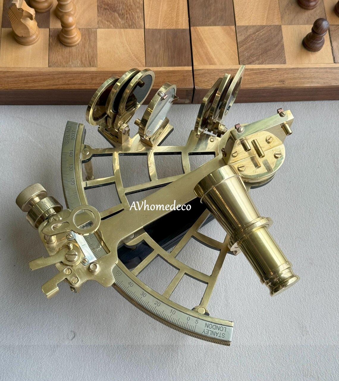 Handmade Brass Nautical Sextant - Marine Captain Sextant Astrolabe Ship ...