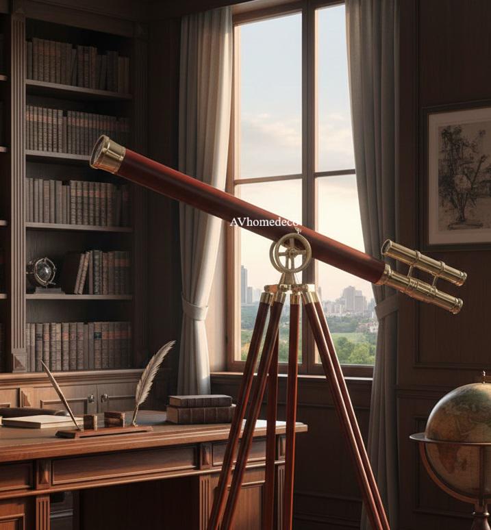 Nautical Floor Standing Solid Brass/leather Griffith Astro Telescope 64 ...