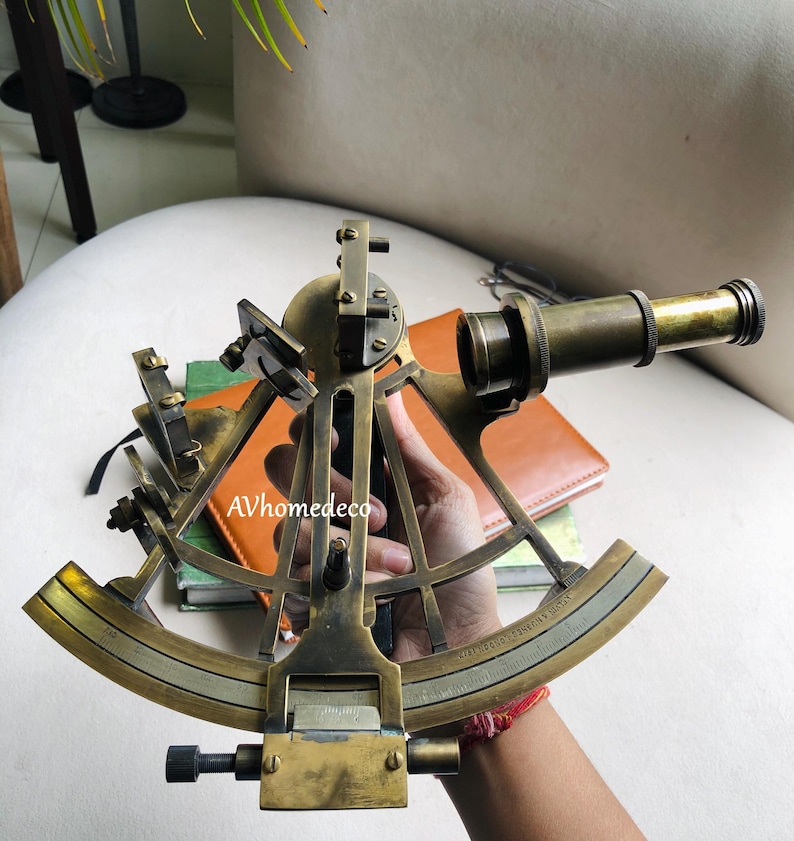 Antique German Sextant Marine Sea Collectible Working Captain's Brass ...