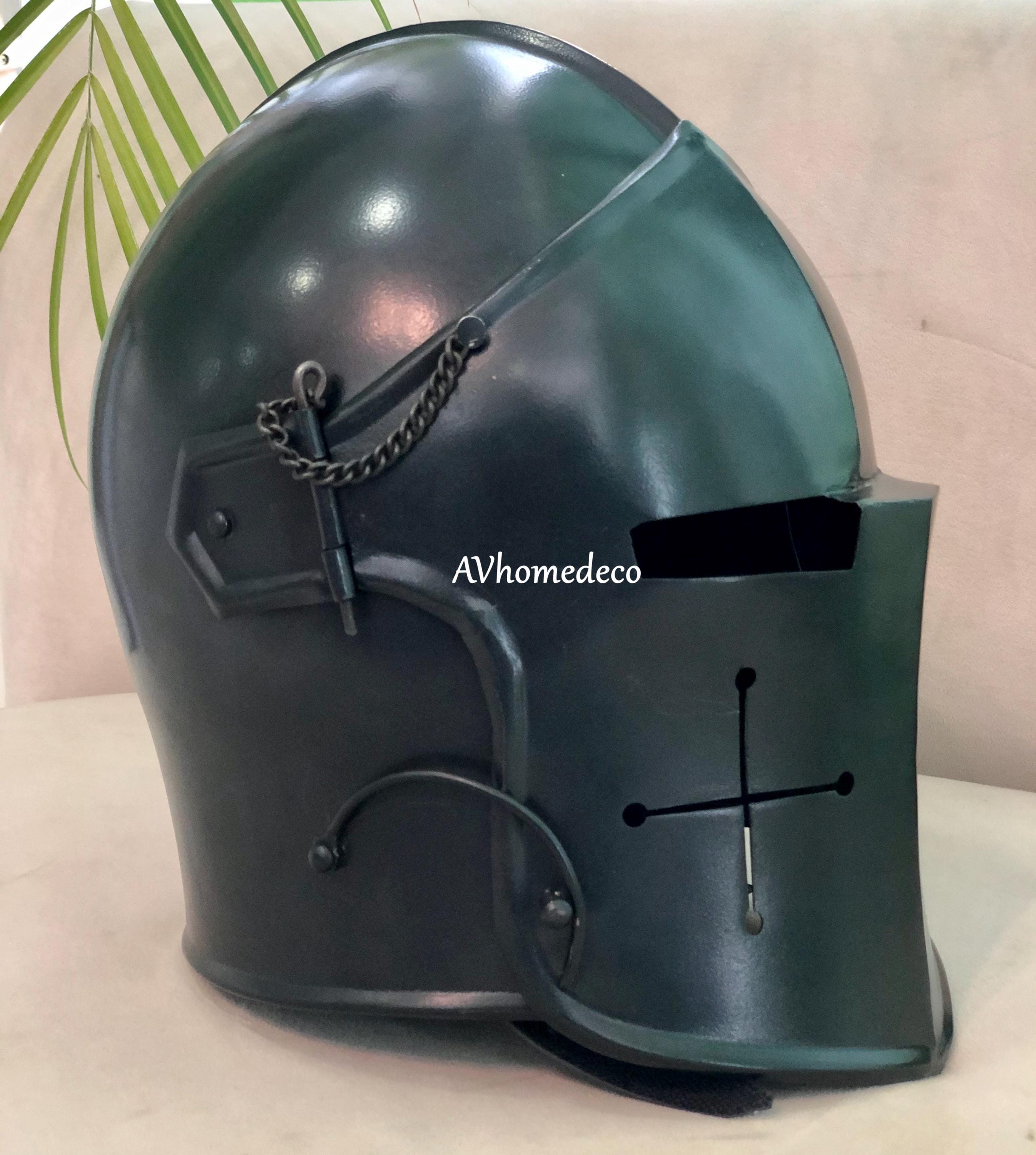 Medieval Knight Barbuta Armor Helmet Wearable Visored Barbute Viking ...