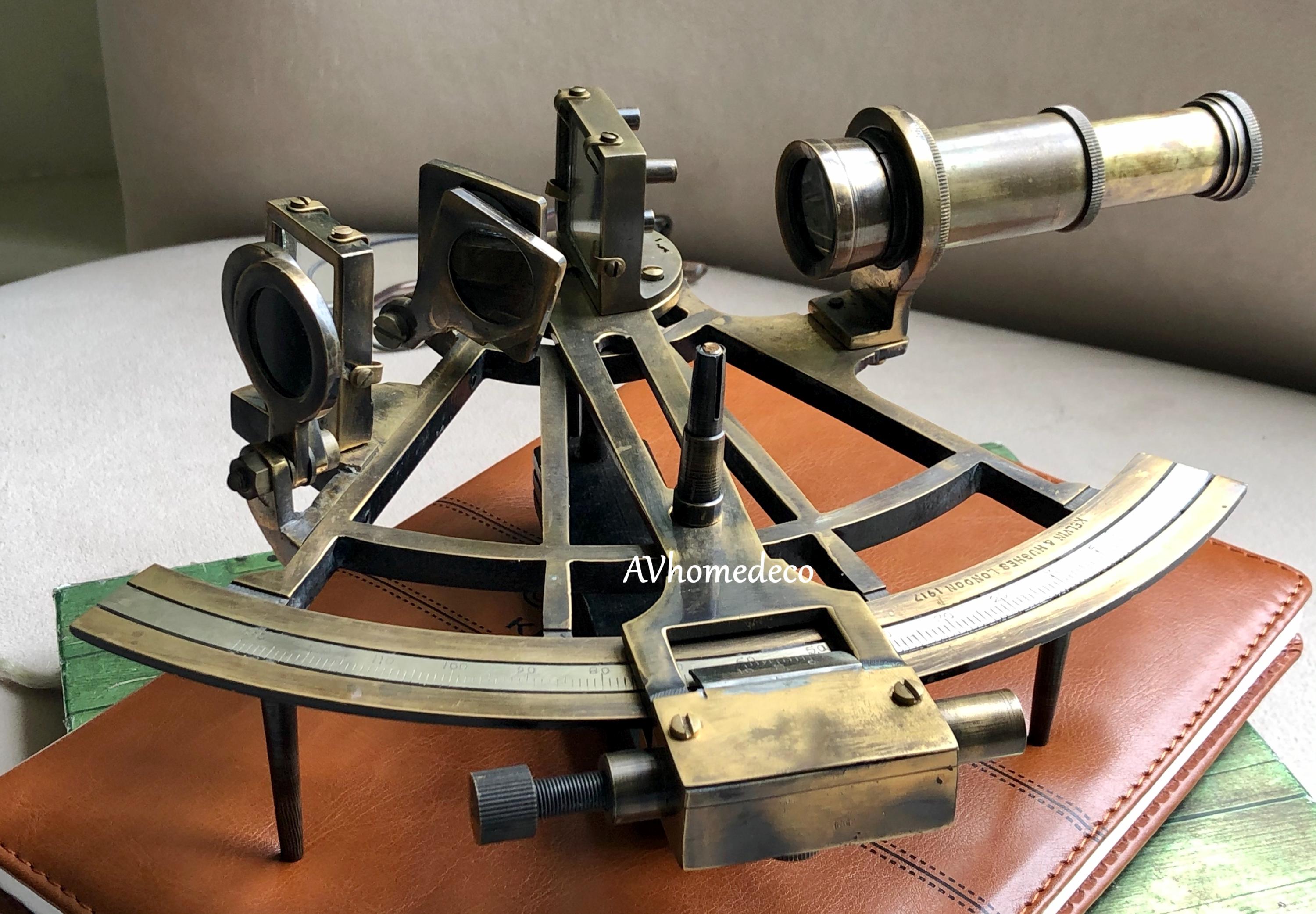 Antique German Sextant Marine Sea Collectible Working Captain's Brass ...