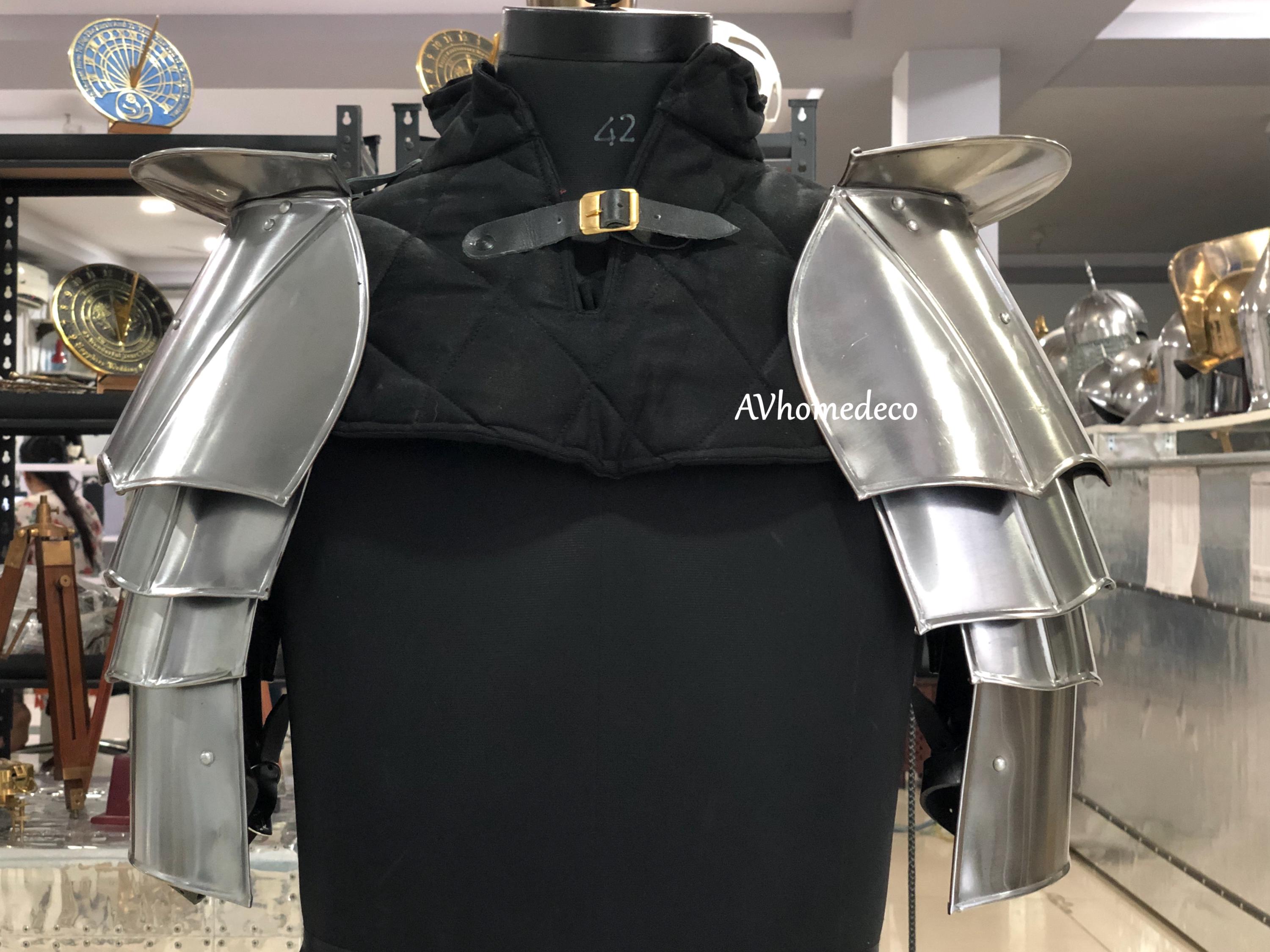 Medieval Knight Pauldron Armor Set Wearable Shoulder Guard Larp Cosplay ...