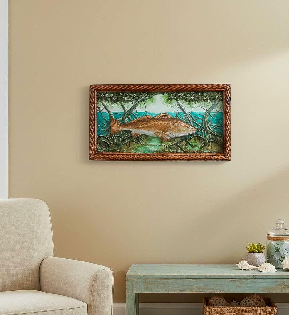 Redfish Wood Carving One of a Kind BY Florida Native - Etsy