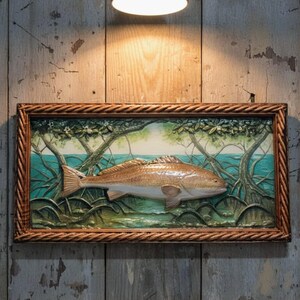 Redfish Wood Carving One of a Kind BY Florida Native - Etsy