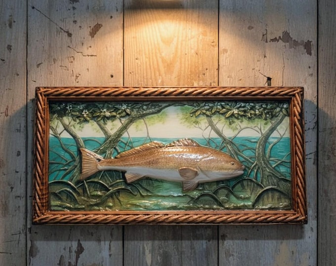 Redfish Wood Carving One of a Kind BY Florida Native - Etsy