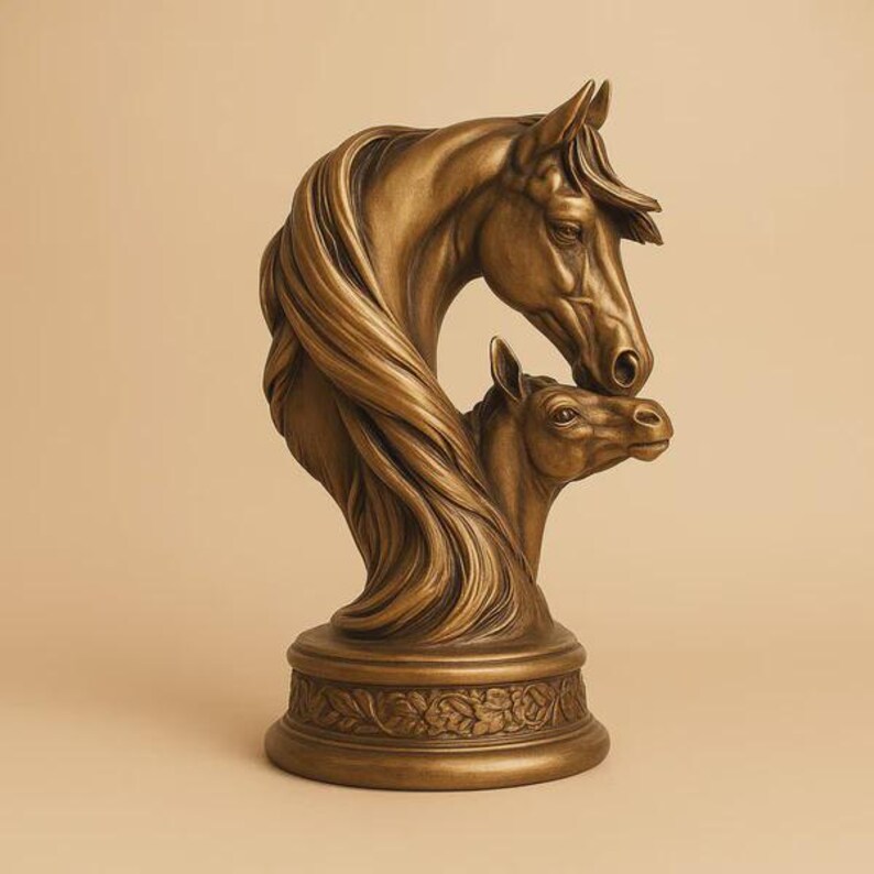 Mother and Baby Horse Kissing Sculpture – Tender Horse Figurine ...