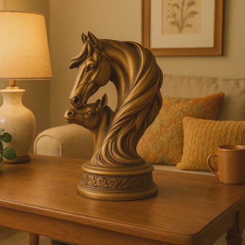 Mother and Baby Horse Kissing Sculpture – Tender Horse Figurine ...