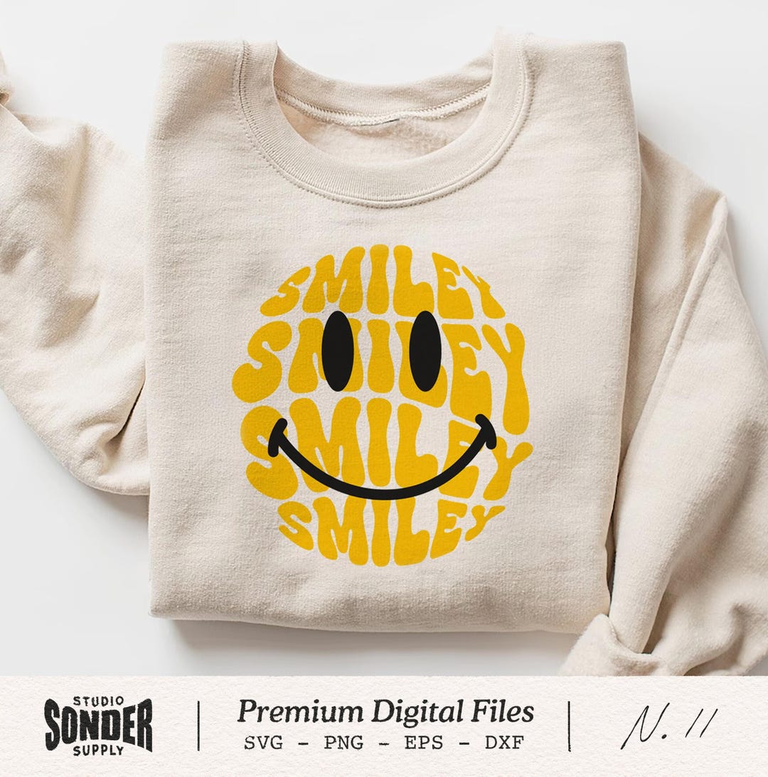 Smiley Face SVG, Groovy Smiley Face Svg, Smiley Face Png Designs ...