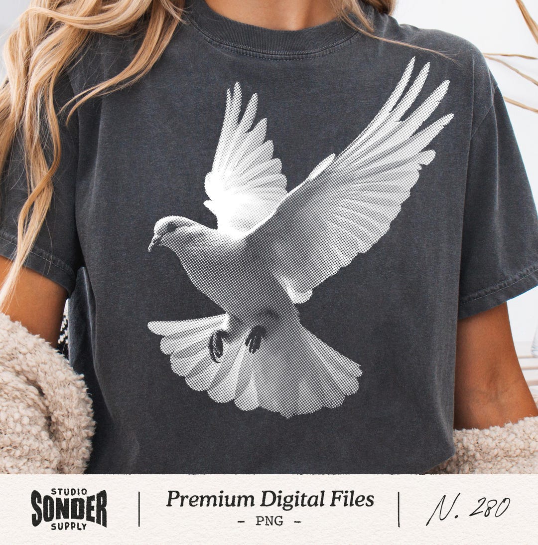 Flying Dove Halftone PNG Peace Symbol, Vintage Bird Illustration ...