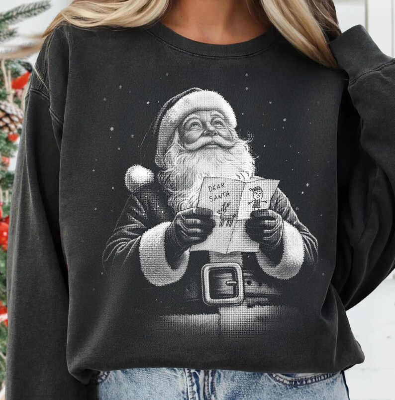 Dear Santa Letter PNG, Vintage Santa Claus, Retro Christmas Shirt ...