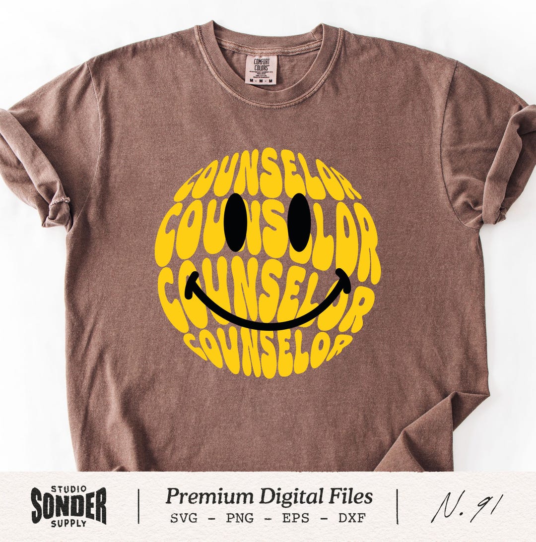 Retro School Counselor Smiley Face PNG, Mental Health Counselor ...