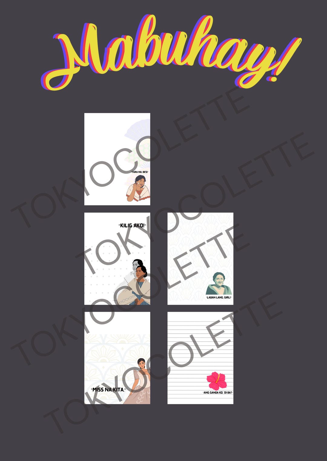 Fun Filipino Filipina Design Notepads Digital Design for Printing - Etsy