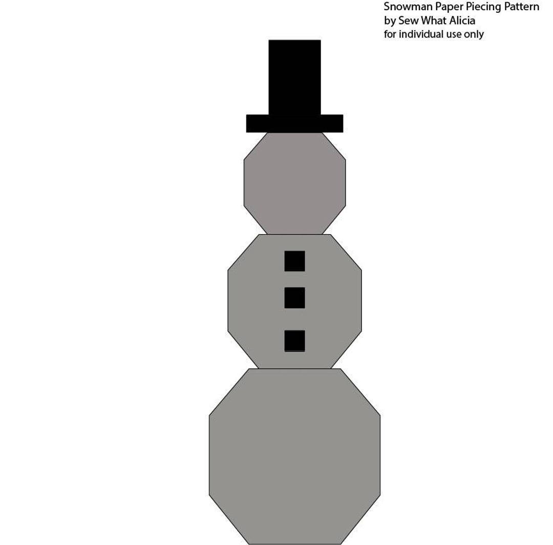Snowman Paper Piecing PDF Pattern - Etsy