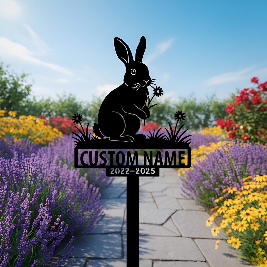 Custom Rabbit Memorial Sign, Bunny Grave Marker, Personalized Pet ...
