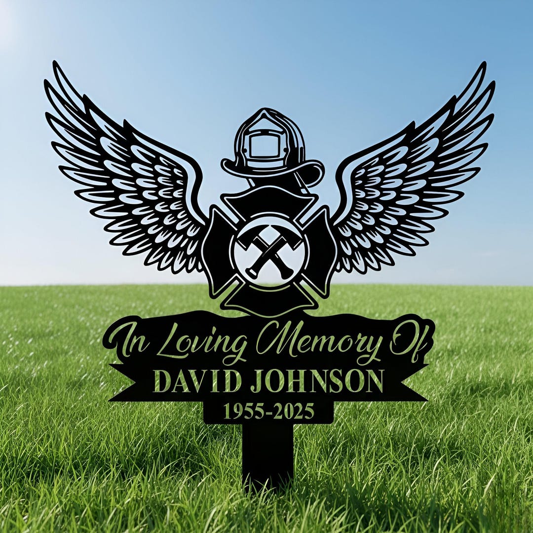 Personalized Firefighter Memorial Metal Sign – in Loving Memory of ...