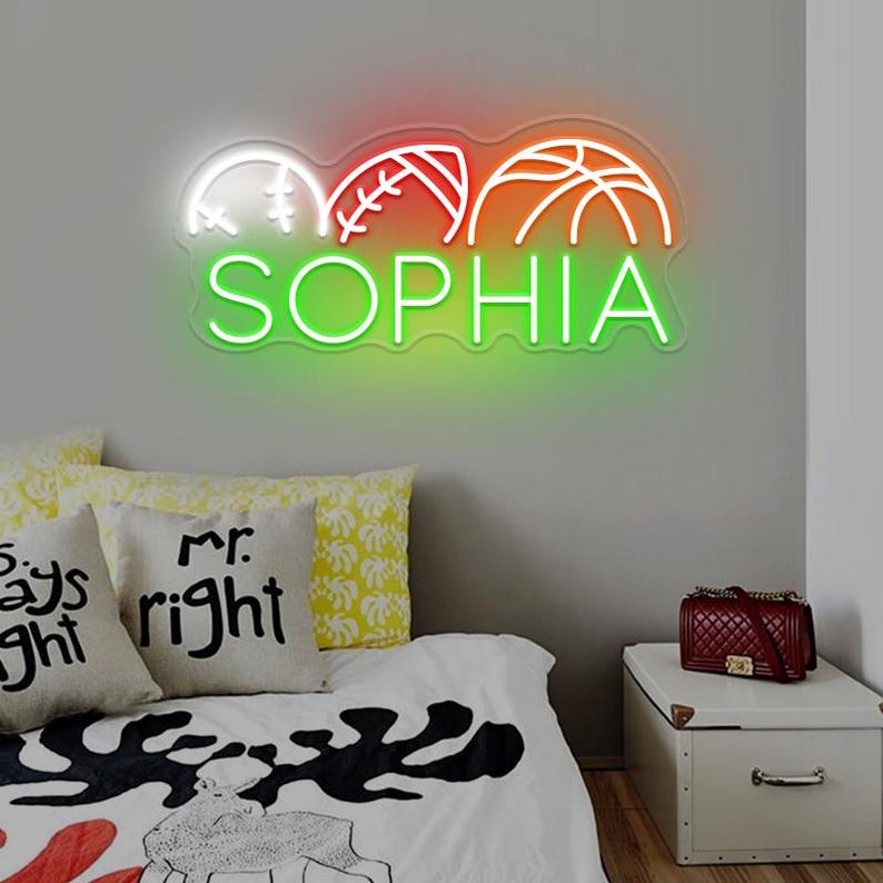 Custom Sport Ball Name Neon Sign,football Name Neon Sign,custom Soccer ...