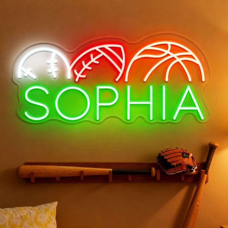 Custom Sport Ball Name Neon Sign,football Name Neon Sign,custom Soccer ...