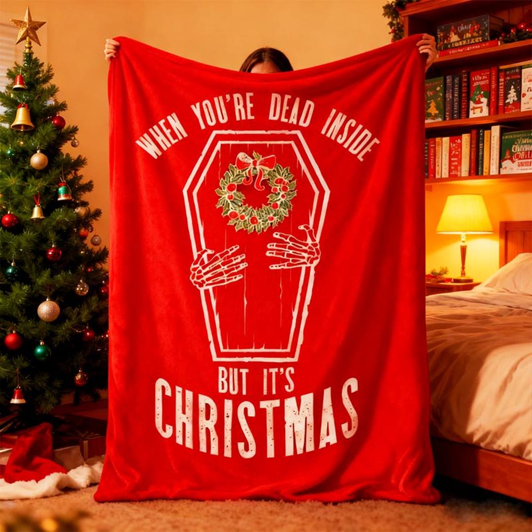 Christmas Throw Blanket,coffin Skeleton Hands Blanket,when Youre Dead ...