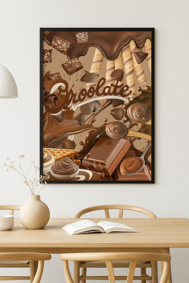 Chocolate Poster | Gourmet Dessert Wall Art | Sweet Treats Kitchen Café ...