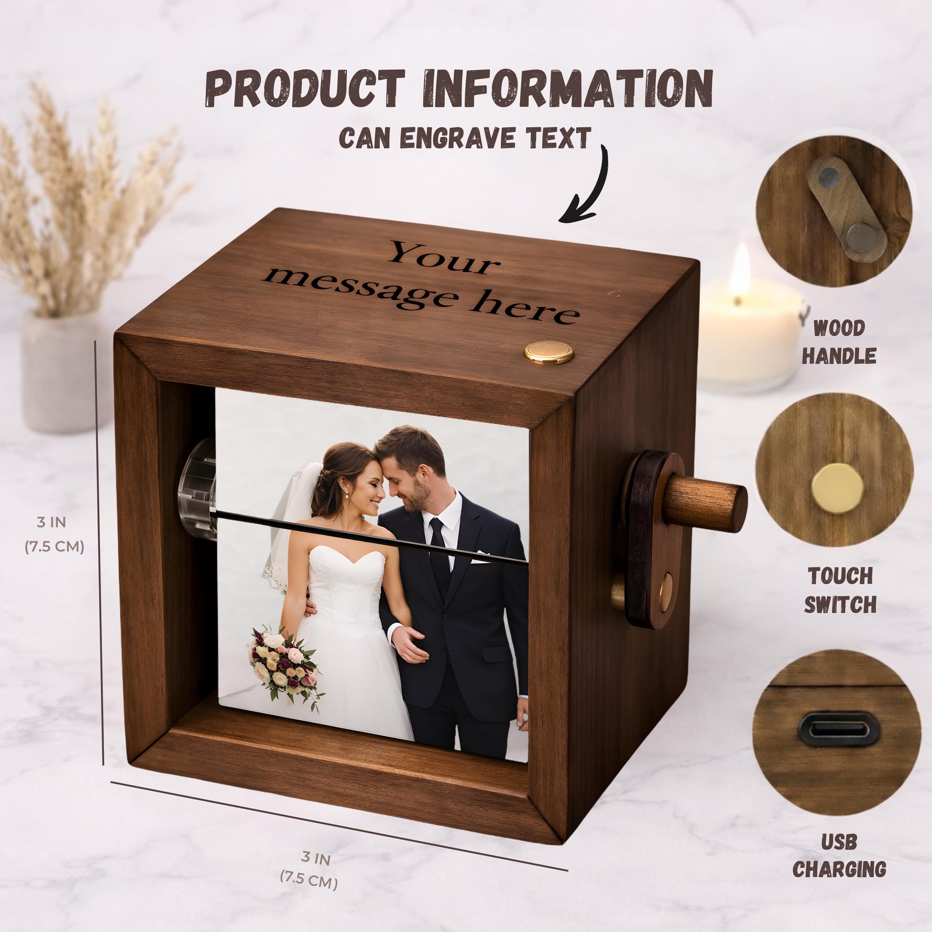 Custom Crank Photo Animation Box, Personalized Wooden Flip Book With ...