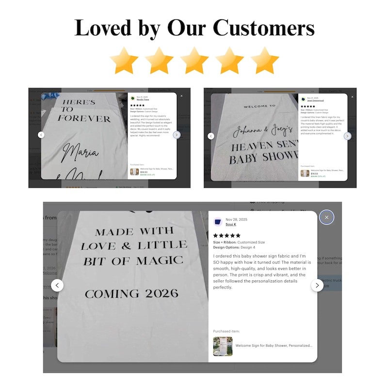 Custom Birthday Sign | Fabric Name Banner | Personalized Party Decor ...