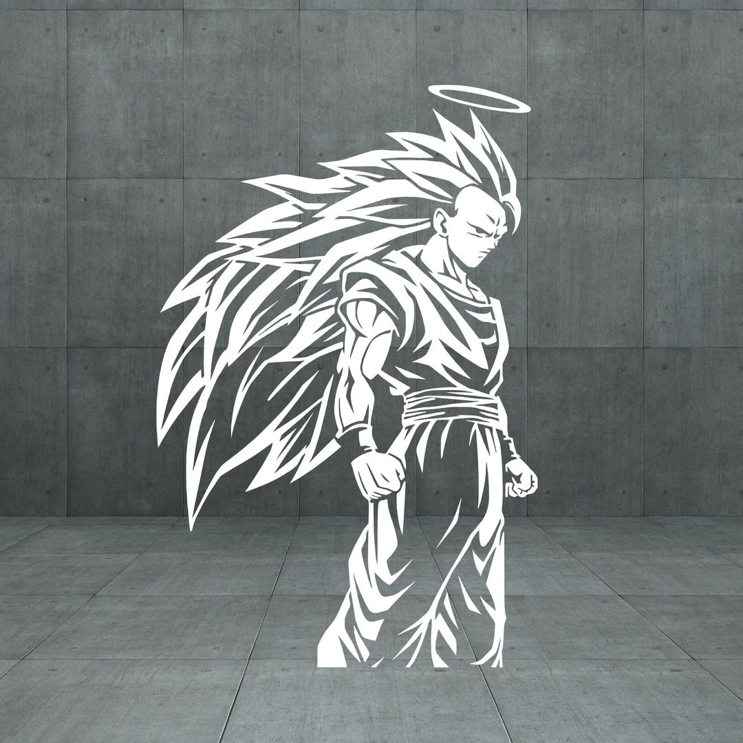 Goku SSJ3 Inspired Sticker - DBZ Manga Sticker - Cut Vinyl for Car, PC ...