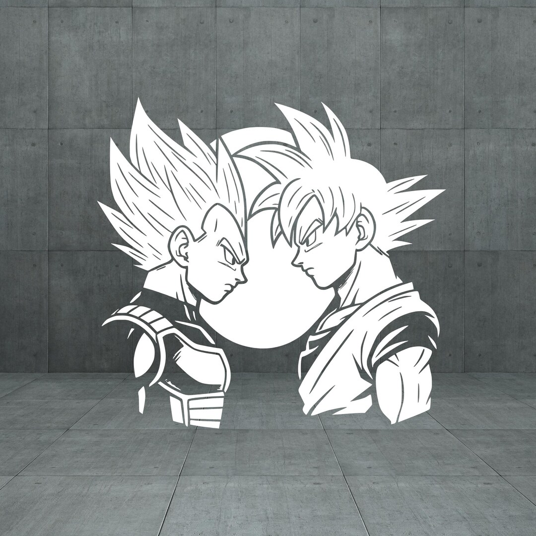 Goku VS Vegeta Inspired Sticker - Manga DBZ Sticker - Cut Vinyl for Car ...