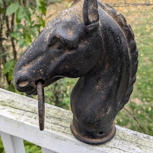 Vintage Cast Iron Horse Hitching Post Head - Etsy