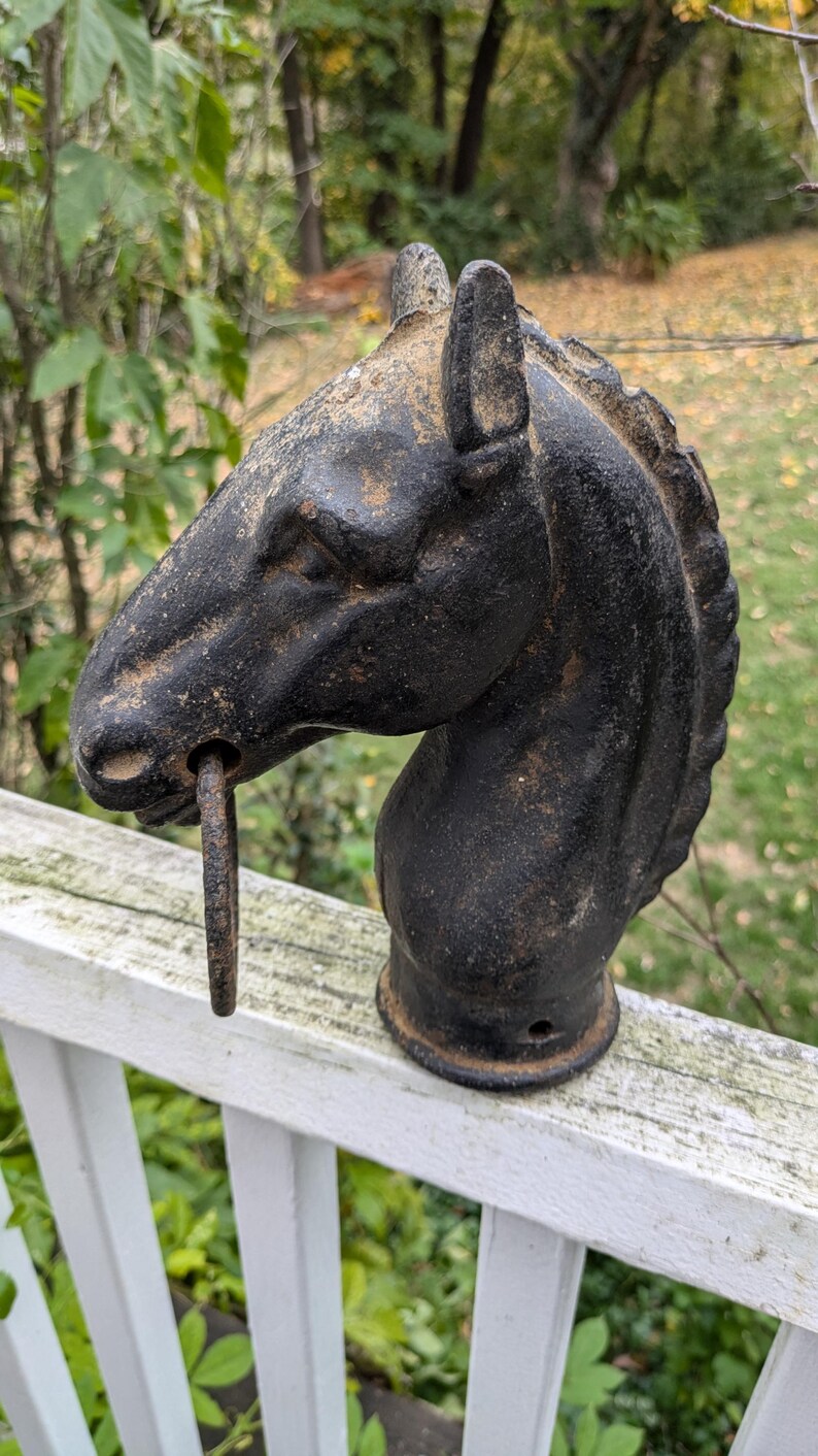 Vintage Cast Iron Horse Hitching Post Head - Etsy